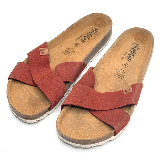 Biostep | Shoes | Biostep Orthopedic Cork Sandals Womens 9 Red Suede ...